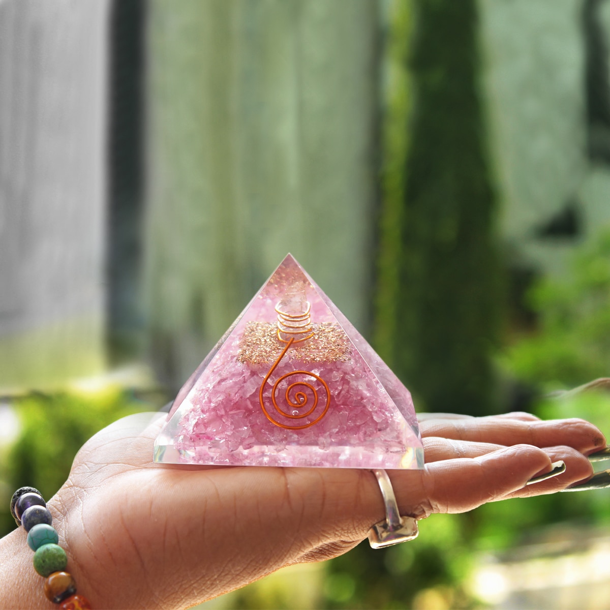 Rose Quartz Orgone Pyramid | Shubhanjali | Care for Your Mind, Body & Soul!