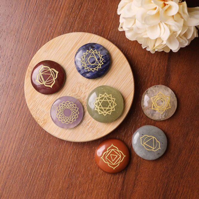 Buy 7 Chakra Round Symbol Set for Meditation | Shubhanjali