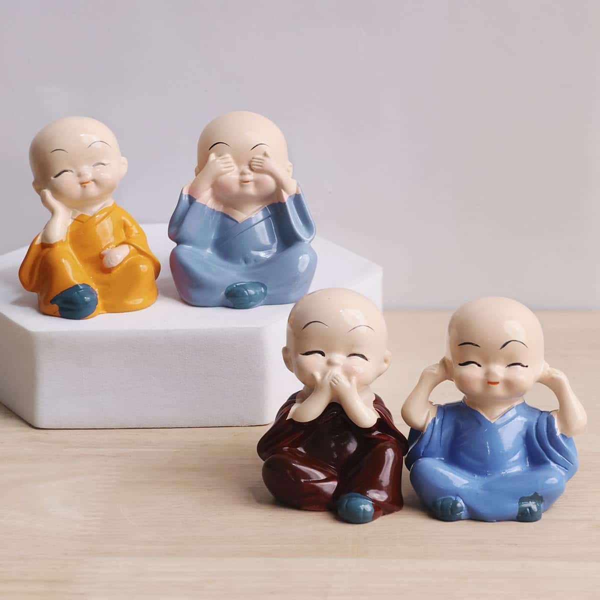 Buddha Baby Monks Statues (Set of 4) | Shubhanjali | Care for Your Mind ...