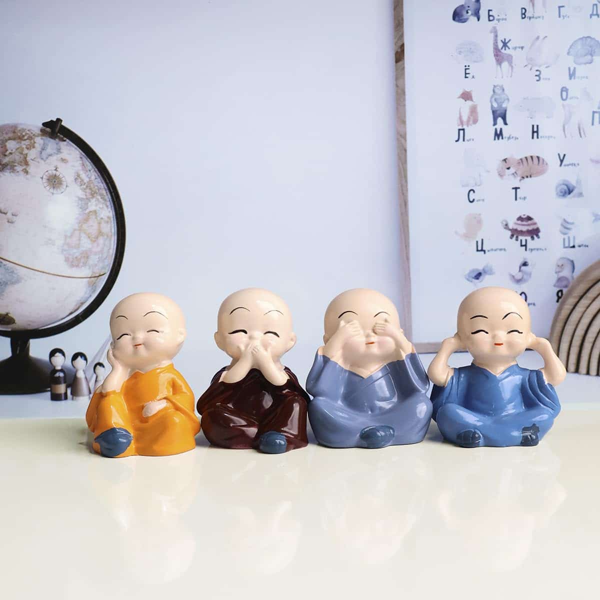 Buddha Baby Monks Statues (Set of 4) | Shubhanjali | Care for Your Mind ...