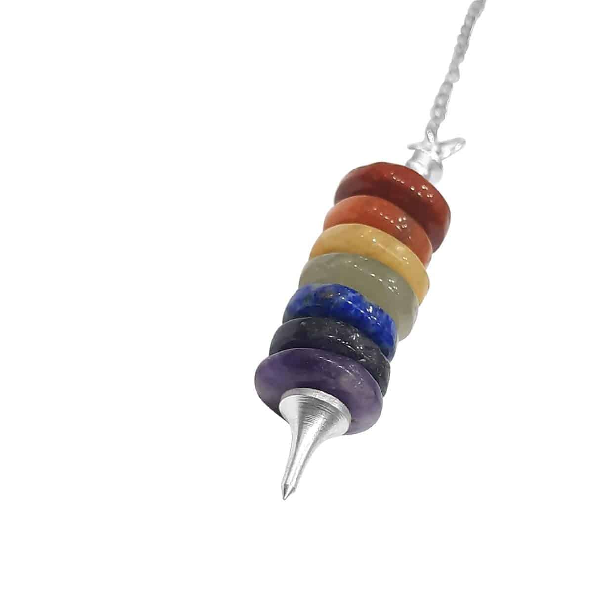 7 Chakra Pendulum | Buy Online Natural 7 Chakra Disk, Faceted - Shubhanjali