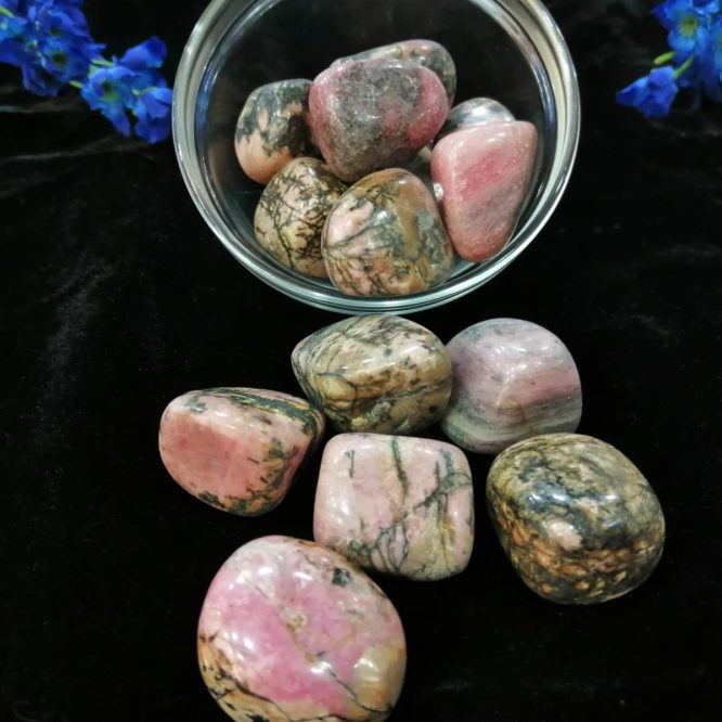Tumble Stones | Buy Online Natural Rhodonite Crystal Tumble Stone ...