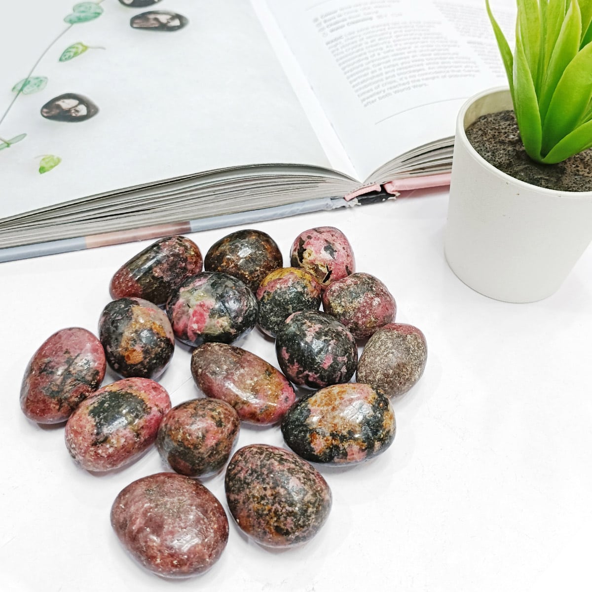 Tumble Stones | Buy Online Natural Rhodonite Crystal Tumble Stone ...