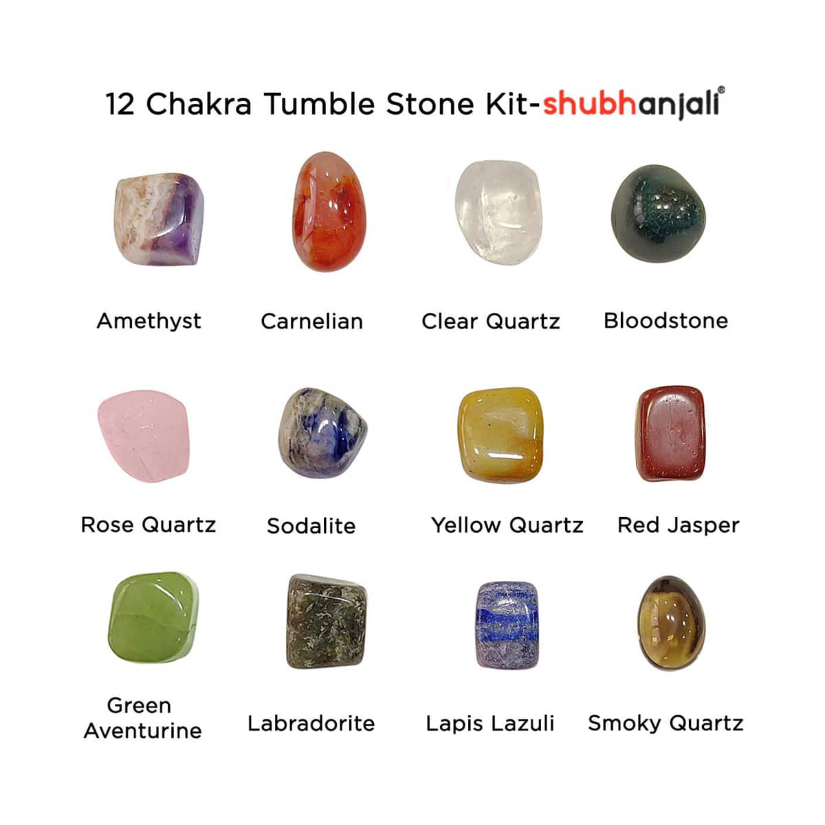 12 Tumble Stone Set | Shubhanjali | Care for Your Mind, Body & Soul!