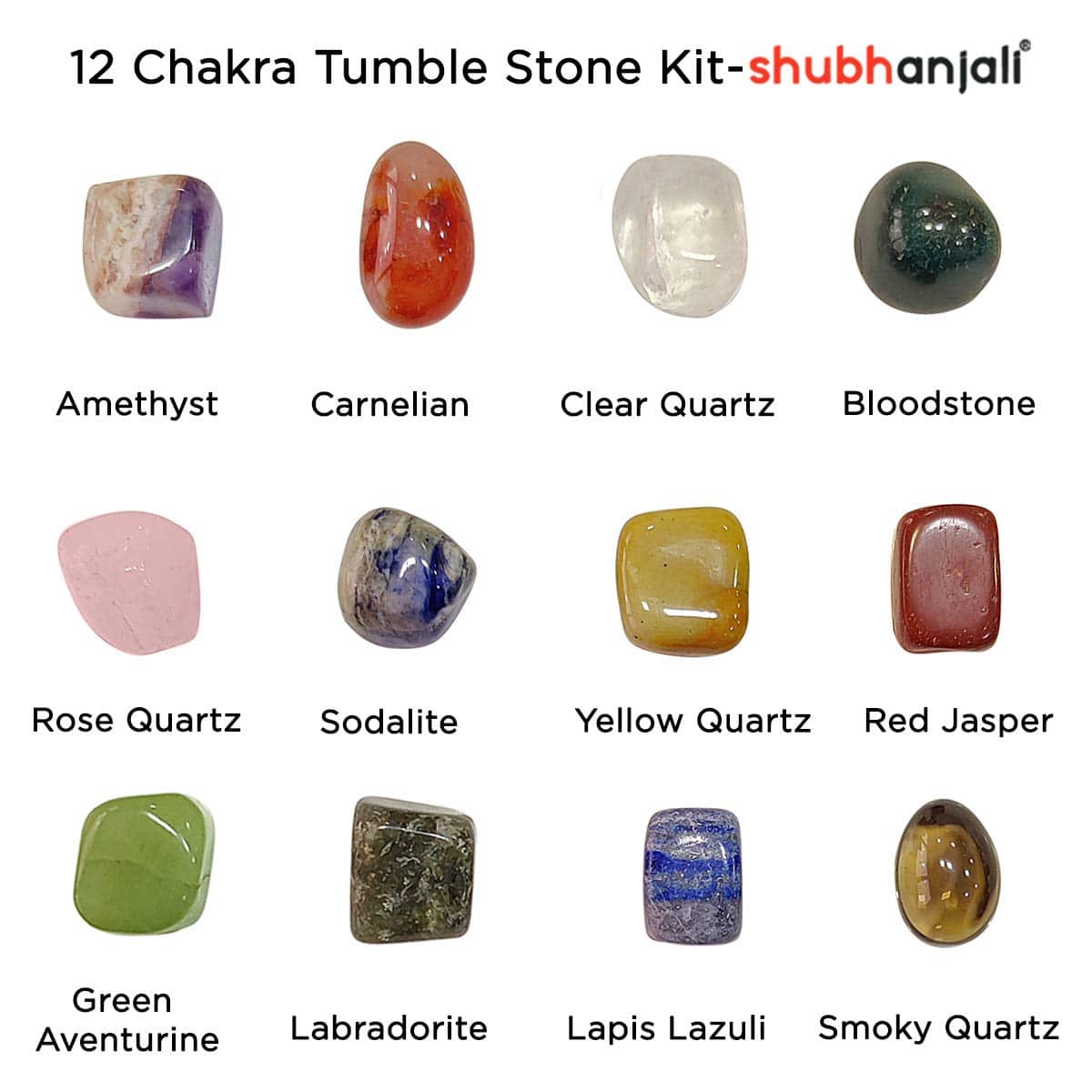 12 Tumble Stone Set | Shubhanjali | Care for Your Mind, Body & Soul!
