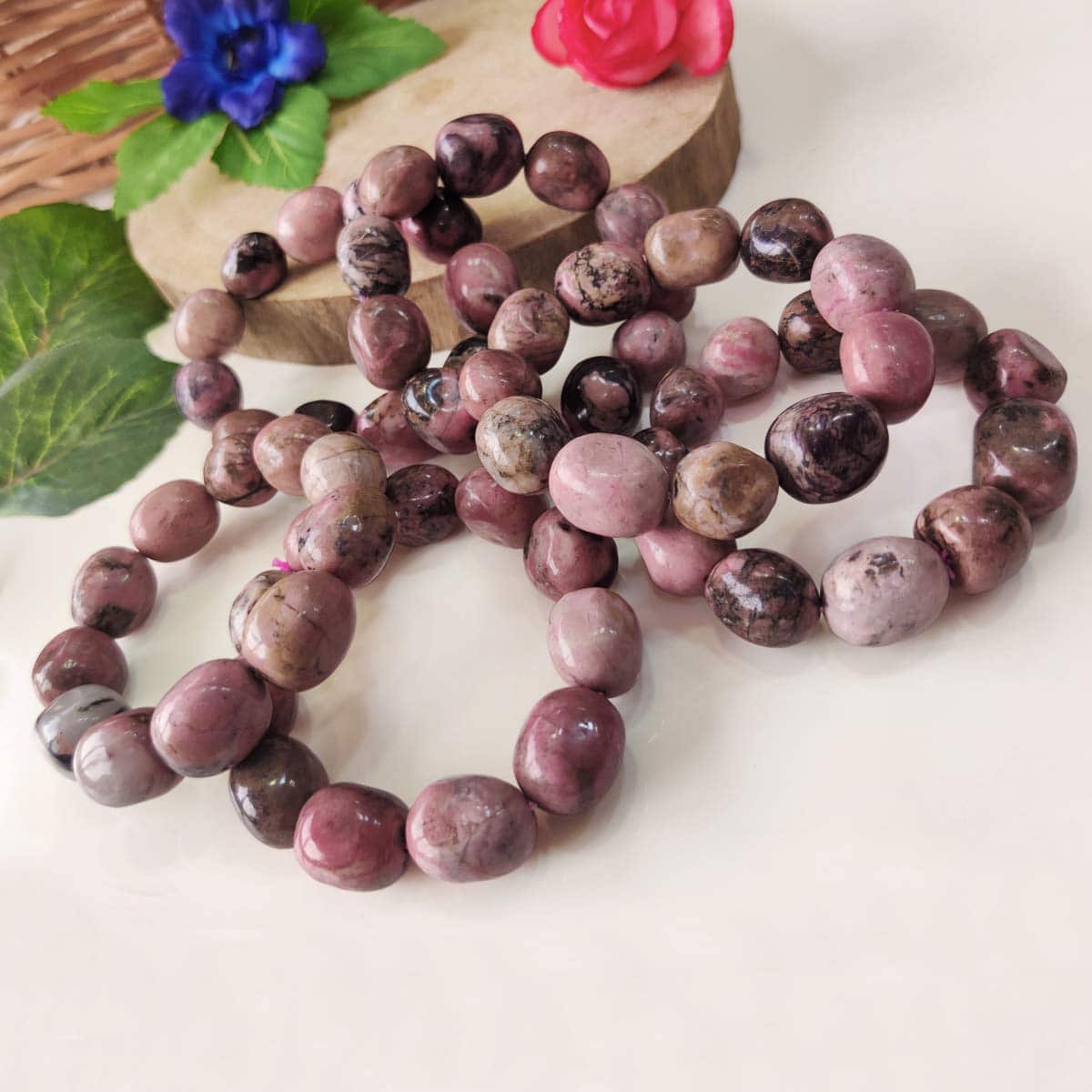 Rhodonite Bracelet | Buy Online Rhodonite Crystal Tumble Bracelet ...