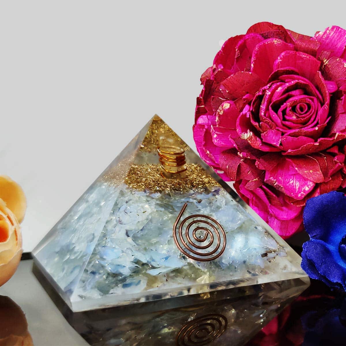 Opalite Pyramid | Buy Online Natural Opalite Orgone Pyramid - Shubhanjali