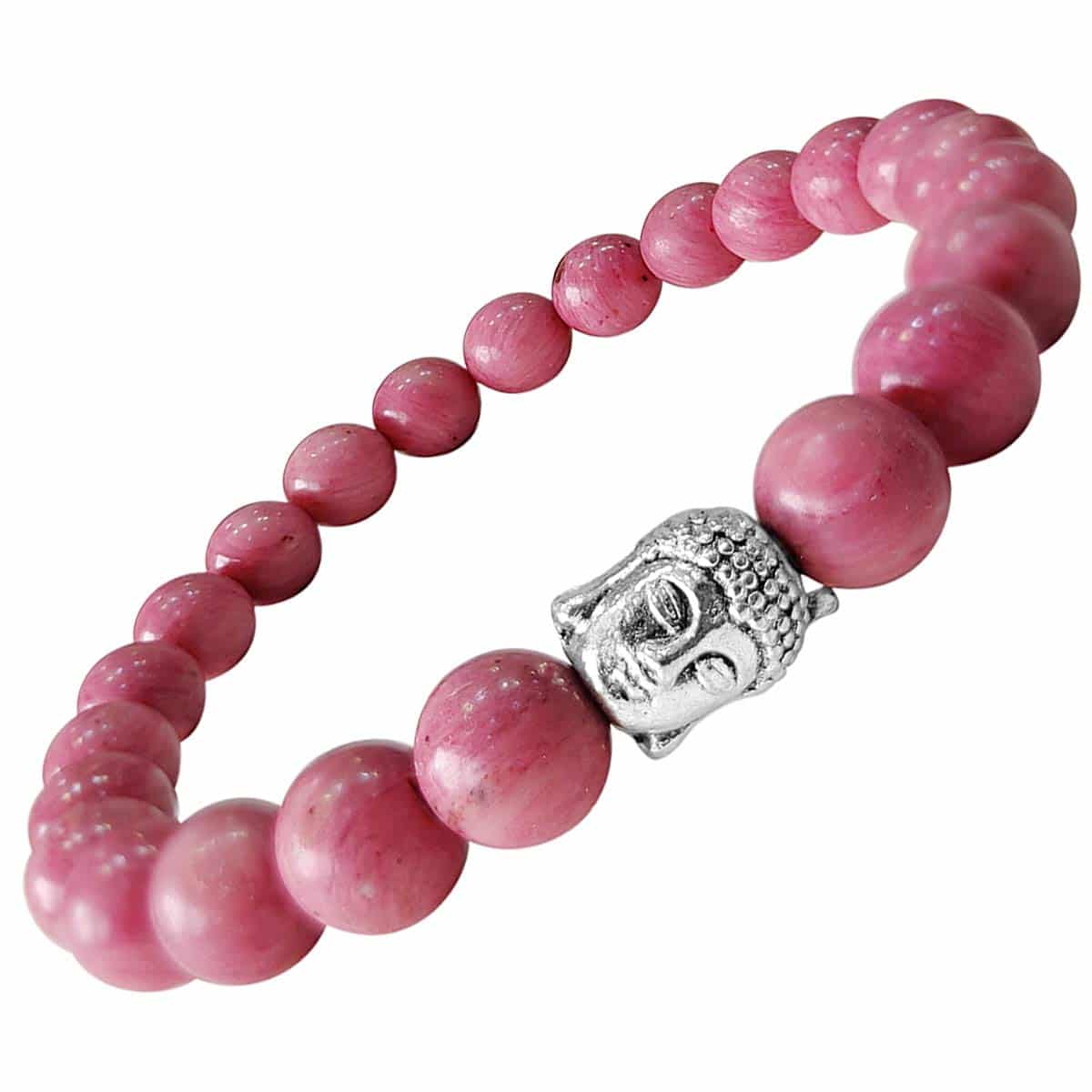 Rhodochrosite Bracelet | Buy Online Rhodochrosite Crystal Buddha Bracelet