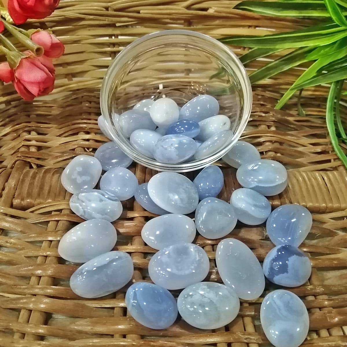 Tumble Stones | Buy Online Natural Blue Lace Agate Crystal Tumble Stone ...