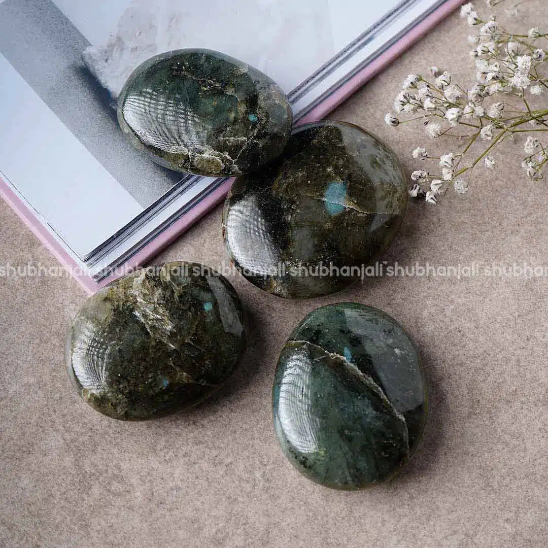 Labradorite Oval Shape Palm Stone | Shubhanjali | Care for Your Mind ...