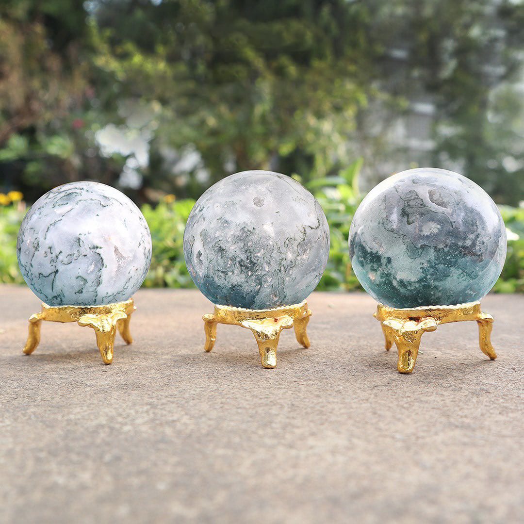 Tree Agate Sphere Ball For Chakra Balancing, Table Decors | Shubhanjali ...