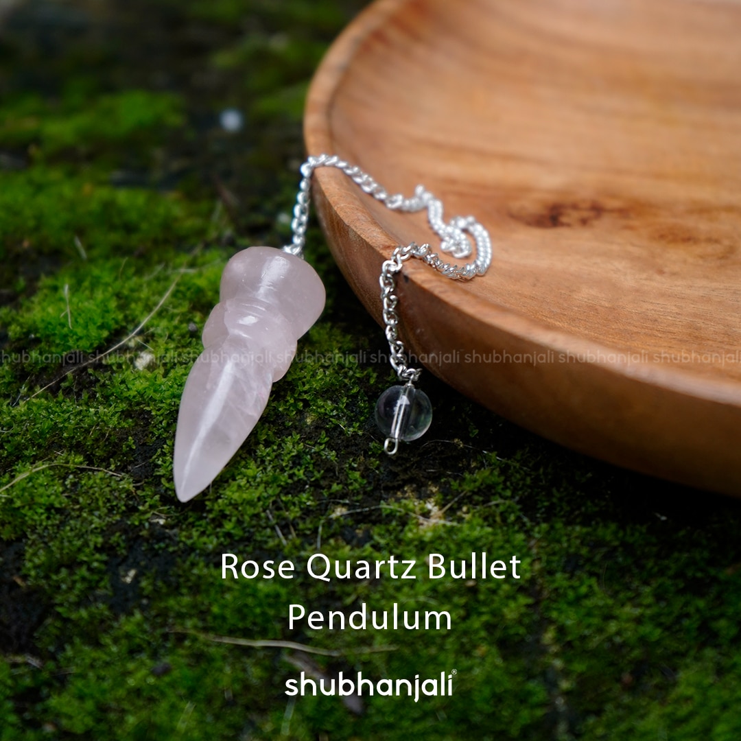 Rose Quartz Pendulum | Buy Online Natural Rose Quartz Bullet Pendulum ...