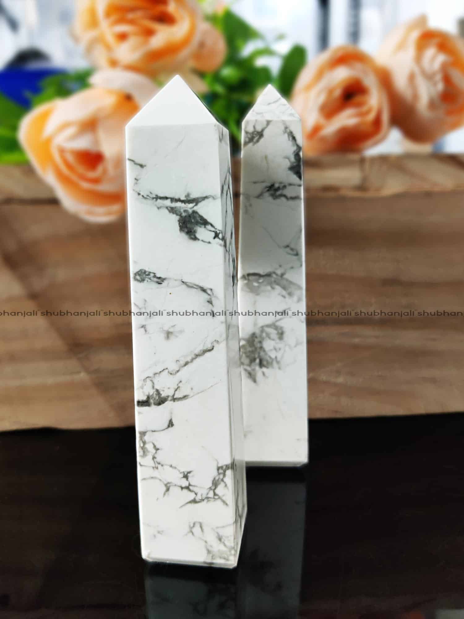 Buy Howlite Crystal Tower Point - Shubhanjali