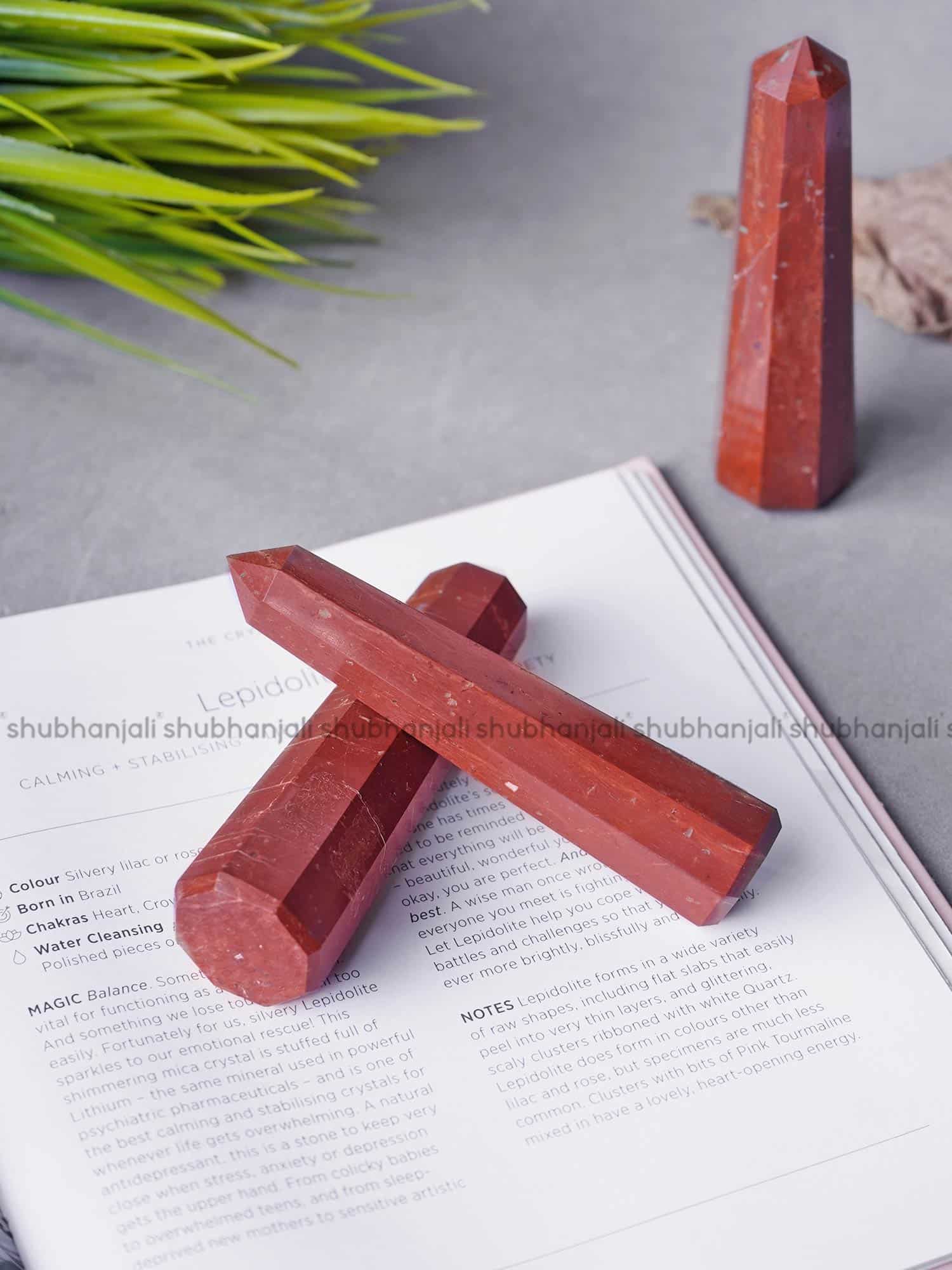 Buy Red Jasper Crystal Pencil Point - Shubhanjali
