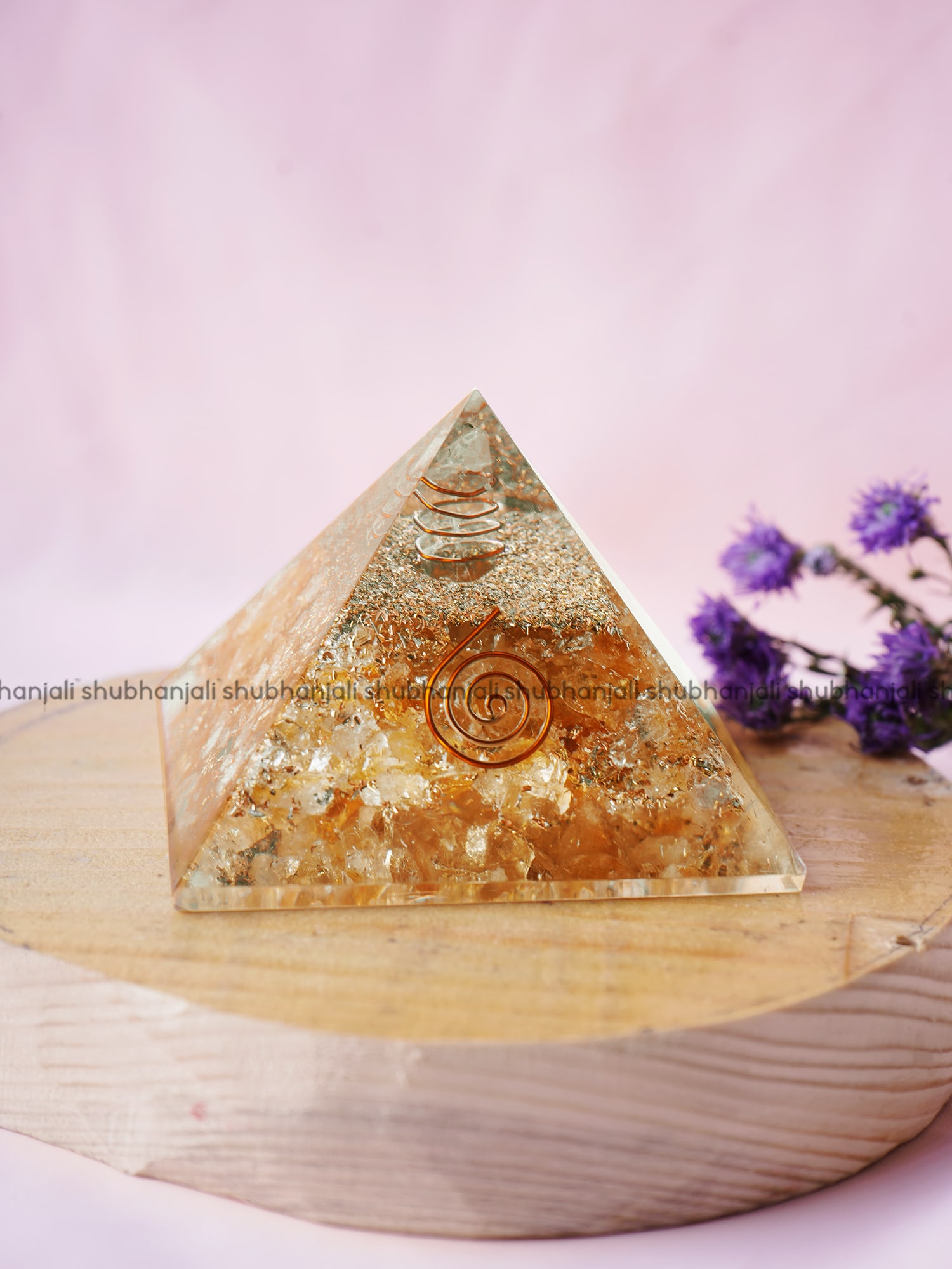 Pyramid | Buy Online Citrine Orgone Pyramid - Shubhanjali