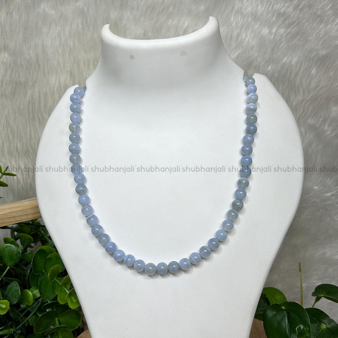 Crystal Neckace | Buy Online Natural Blue Lace Agate Crystal Necklace