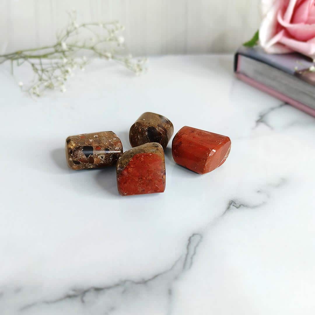 Tumble Stones | Buy Online Natural Pudding Jasper Crystal Tumble Stone